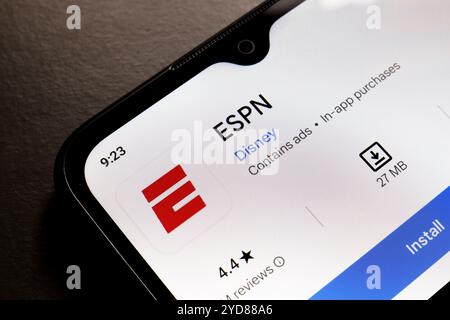 In this photo illustration, an ESPN logo is seen displayed on a ...