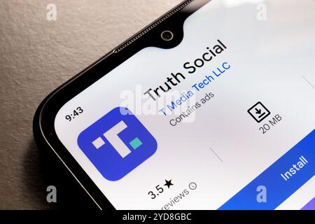 In this photo illustration, a Truth Social logo is seen displayed on a ...