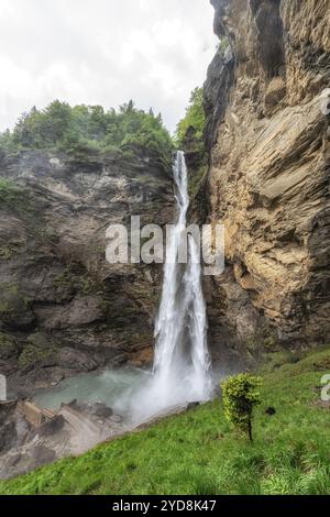 The view of Reichenbach Falls waterfall. Famous waterfall in Bernese ...