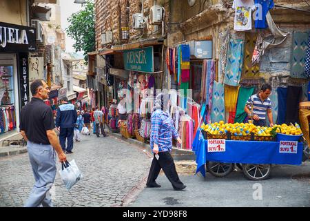 ISTANBUL A shopping street near the Grand Bazaar in Beyazit district ...