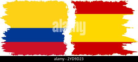 Colombia and Spain grunge flags connection, vector Stock Vector Image ...