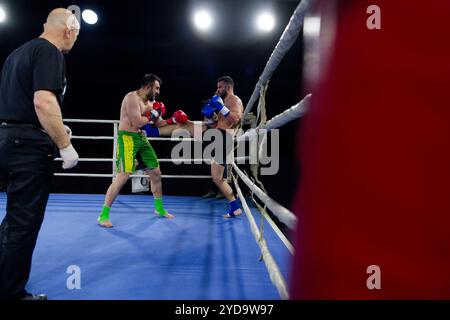 Fierce boxing match showcases athletes' power and skill Stock Photo - Alamy