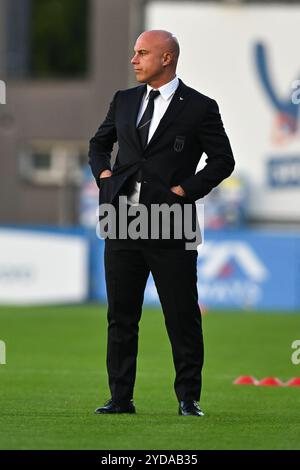 Italy head coach Andrea Soncin arrives for the Euro 2025, group B ...