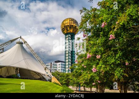 A high hexagonal steel truss structure in Knoxville, Tennessee Stock ...