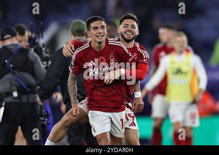 Nicolas Dominguez of Nottingham Forest celebrate after scoring during ...