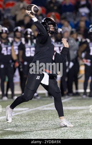 Ottawa RedBlacks quarterback Dru Brown #3 throws the ball in the second ...