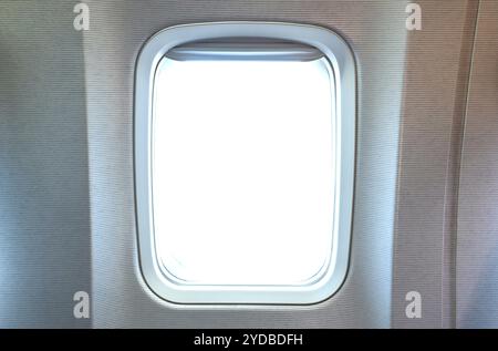 Airplane window template inside view, airliner porthole, isolated ...