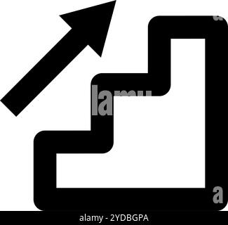Stairs up and down icon with arrow. Stairway direction sign. Up and ...