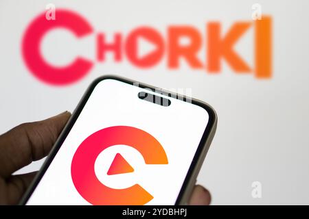 Dhaka, Baangladesh- 27 July 2024: Chorki logo is displayed on ...