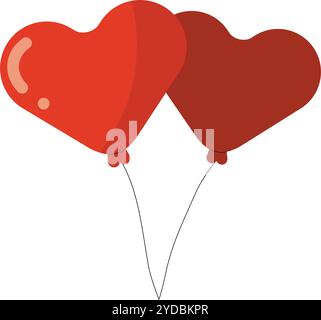 Isolated heart balloons icon line vector design Stock Vector Image ...