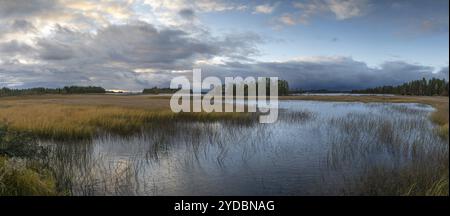 Sunset, lakes and moorland, Lapland, Finland, Europe Stock Photo - Alamy