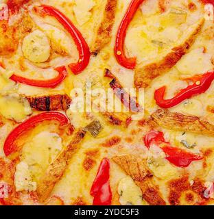 top view of sliced red bell pepper on white counter top Stock Photo - Alamy