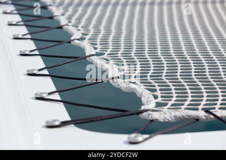 Modern Yacht Safety Net Close Up. Horizontal shot Stock Photo - Alamy