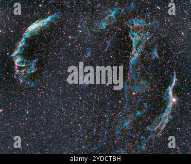 The Veil Nebula, a supernova remnant of ionised gas in Cygnus and part ...