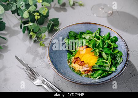 Baked meat with mango Stock Photo - Alamy