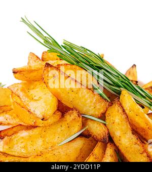 Oven baked potato wedges served with dipping sauce over light stone ...