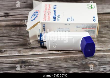 Cairo, Egypt, October 4 2024: Asthavent Inhaler 200 Dose Salbutamol ...
