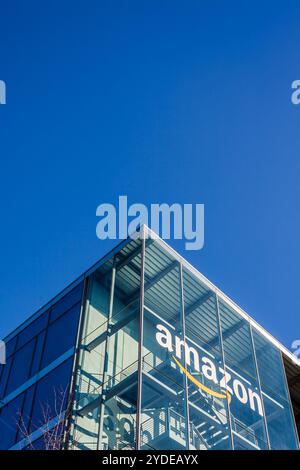 Amazon logo at office building, Munich Germany Stock Photo - Alamy