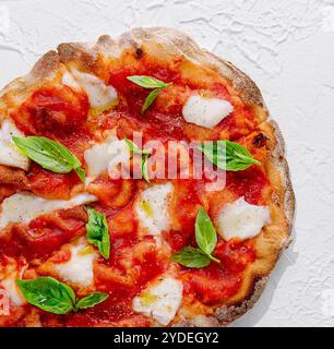 Square margherita pizza top view Stock Photo - Alamy