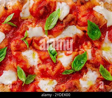 Square margherita pizza top view Stock Photo - Alamy