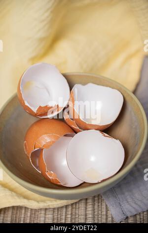 Broken egg shells ,Recycling kitchen waste, Crushed egg shells for the ...