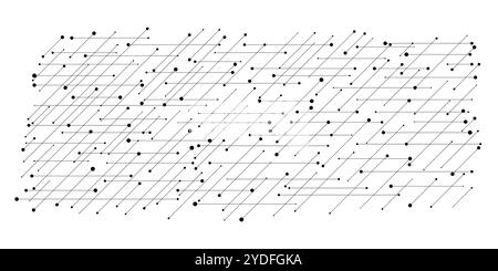 Abstract lines with different dots, node point, digital, technology ...
