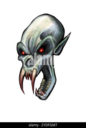 sharp fanged vampire monster illustration Stock Photo - Alamy