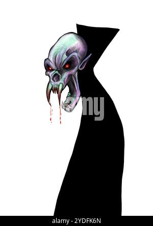 sharp fanged vampire monster illustration Stock Photo - Alamy