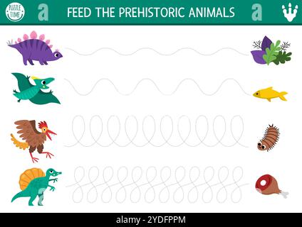 Vector dinosaur handwriting practice worksheet. Prehistoric printable ...
