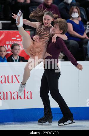 Oona Brown and Gage Brown skate during the free dance competition at ...