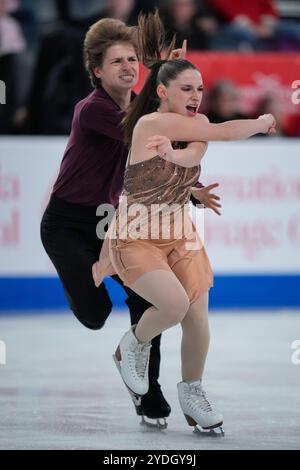 Oona Brown and Gage Brown skate during the free dance competition at ...