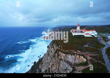 Beautiful aerial view of Capo Da Roca, the most western point of Europe ...