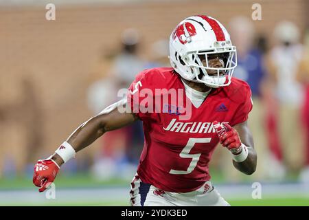 South Alabama safety Wesley Miller (1) signals during an NCAA football ...