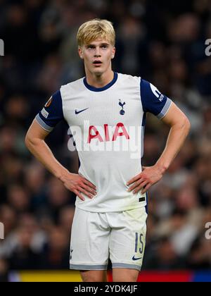 Tottenham Hotspur's Lucas Bergvall during a training session at the ...