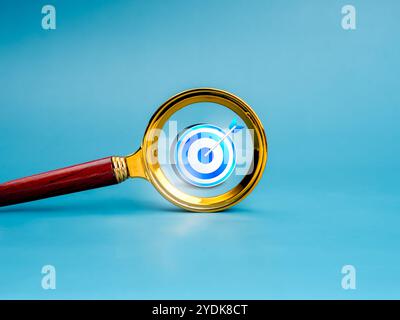 3D. Target dart and magnifier glass for focus business new year 2023 ...