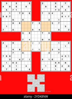 Samurai Sudoku, five overlapping sudoku puzzles. Full symmetry, 112 ...