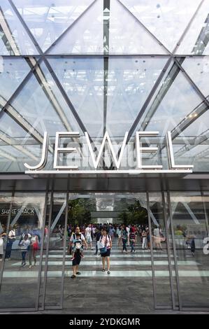 Exterior view of Jewel Changi and Airport Control Tower. Jewel Changi ...