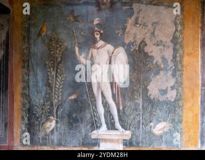 Statue of Mars in the garden of the House of Venus in the Shell Casa ...