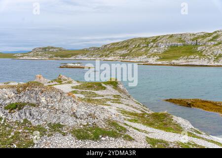 Landscape of Norwegian nature at Trollholmsund dolomite rock formations ...