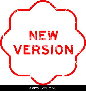 Grunge red new revision word square rubber stamp on white background ...