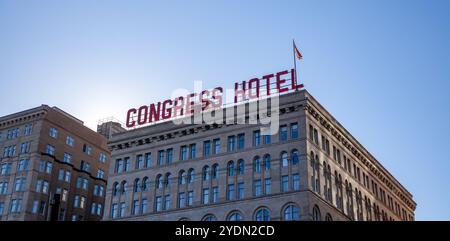 The Congress Hotel in Chicago, Illinois, is a historic landmark known ...