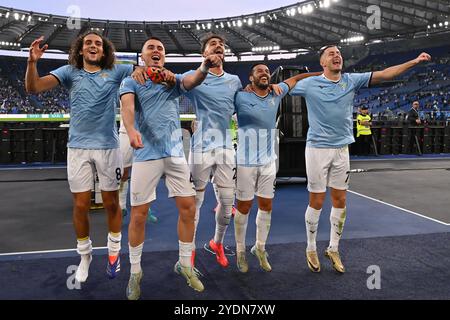 Matteo Guendouzi of S.S. Lazio is greeting the fans at the end of the ...
