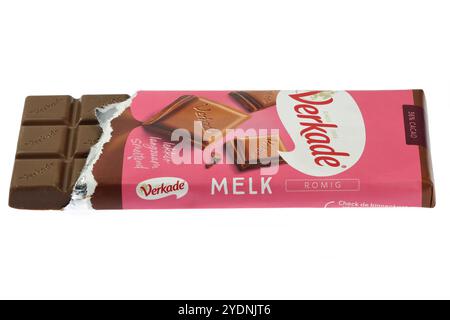 Verkade milk chocolate isolated on white background Stock Photo - Alamy