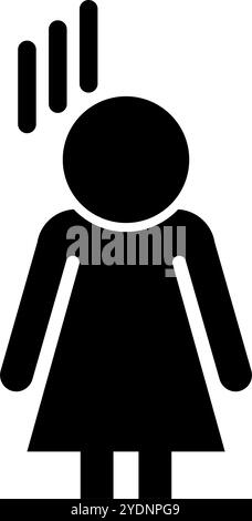 Depressed girl icon. Flat illustration of Depressed girl vector icon ...