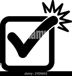 Emphasis check mark icon. Completed sign. Editable vector Stock Vector ...