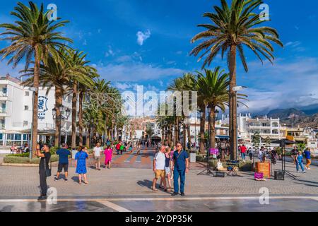 Nerja Spain famous Balcon de Europa Andalusia with tourists and ...