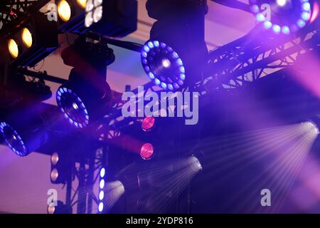 Concert stage spot lighting rigging structure for a live musical ...