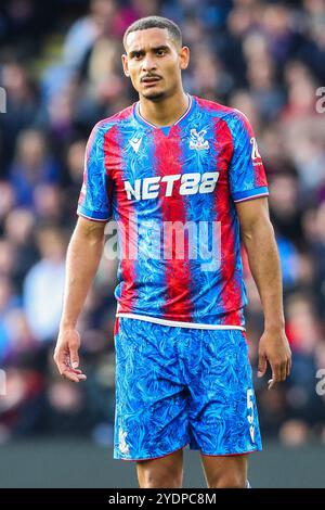 Maxence Lacroix of Crystal Palace on the front cover of the match day ...