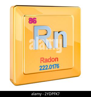 Radon Rn chemical element. Radon Sign with atomic number. Chemical 86 ...