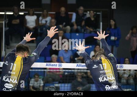 Marco Vitelli (Rana Verona) and Francesco Sani (Rana Verona) during ...